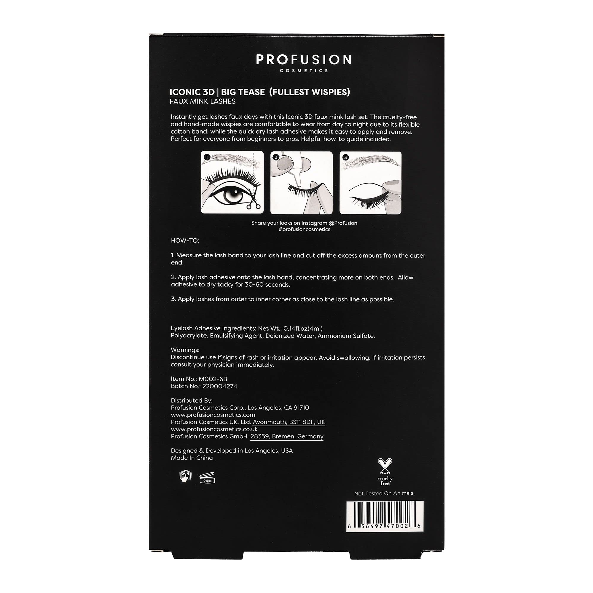 Profusion Cosmetics Iconic 3D Faux Mink Lashes, Achieve Effortless Elegance with Lightweight and Flexible Beauty Tools (Big Tease)
