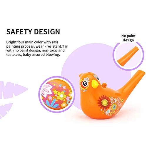 Tovip 1Pcs Coloured Drawing Water Bird Whistle Bathtime Musical Toy for Kids Early Learning Educational Children Gift Toy Musical Instrument