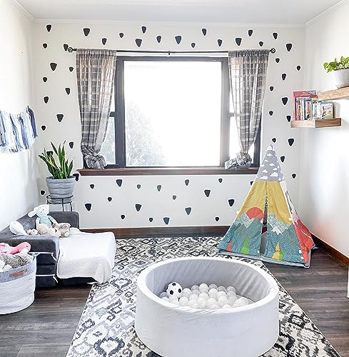 The Boho Design Vieli Arte Filled Triangles Hand Drawn. Wall Vinyl Sticker Decal Decor Nursery 67 psc. Adhesive Tribal Triangle for Kids Baby Bedroom Decoration (Black)
