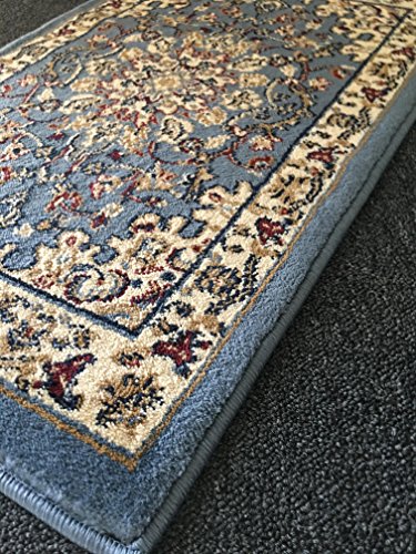 Deir Debwan Traditional Oriental Door Mat Area Rug Blue Persian (330,000 Point) Design 603 (2 Feet X 3 Feet)