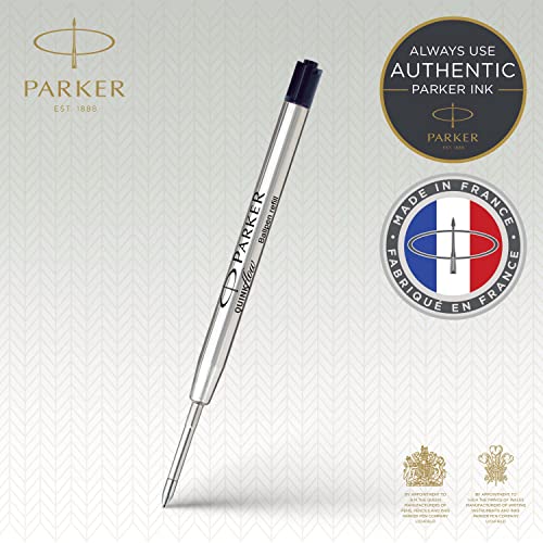 PARKER QUINKflow Ballpoint Pen Ink Refills, Medium Tip, Black, 10 Count Value Pack