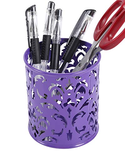 EasyPAG Cute Office Supplies 3 Piece Desk Organizer and Accessories Set - Letter Sorter, Pen Holder,Sticky Notes Holder,Purple