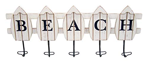 White Beach Wall Hooks for Towels, Coats, Coastal Beach House Decor, 2 Feet