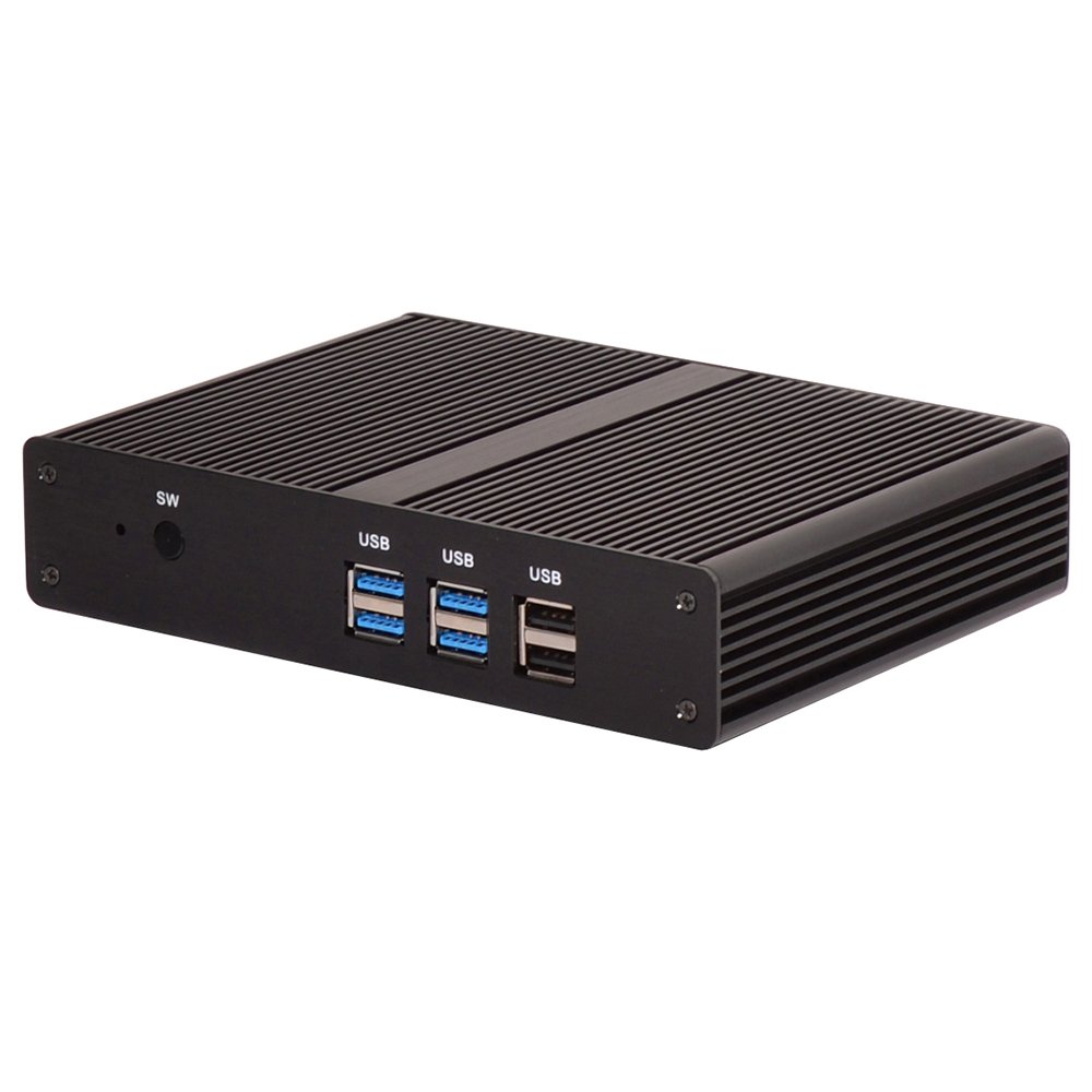 HUNSN Fanless Mini PC, Desktop Computer, HTPC, Kodi Box, Intel Core I5 4200Y / 4300Y, Windows 11 or Linux Ubuntu, BM05, VGA, HDMI, LAN, 4 x USB3.0, 2 x USB2.0, 8G RAM, 128G SSD