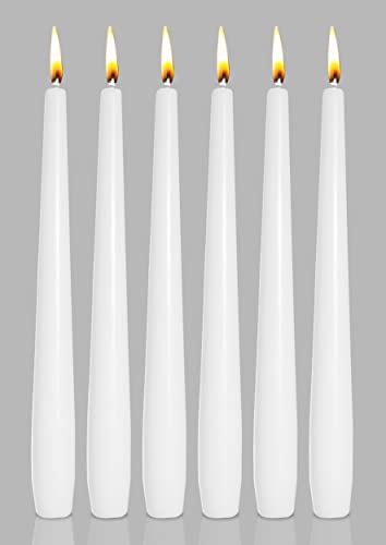 Classic White Taper Candles β 8 Inch β 30 Bulk Pack β for Shabbat, Dinner Tables, Restaurants, Ceremonies and Emergency - 7 Hour Burn Time