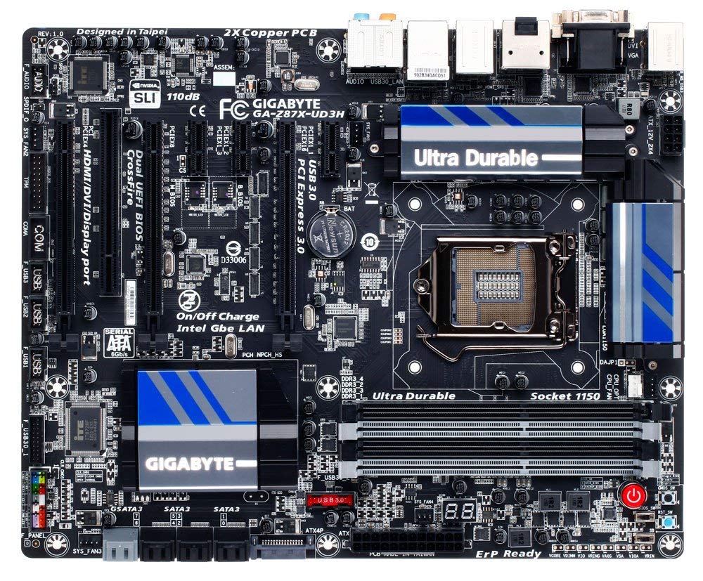 Gigabyte GA-Z87X-UD3H Intel LGA Z87 1150 ATX Desktop Motherboard A