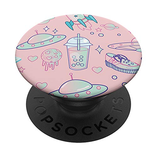 Pastel Goth Alien Babe Galaxy Pink Outer Space PopSockets PopGrip: Swappable Grip for Phones & Tablets