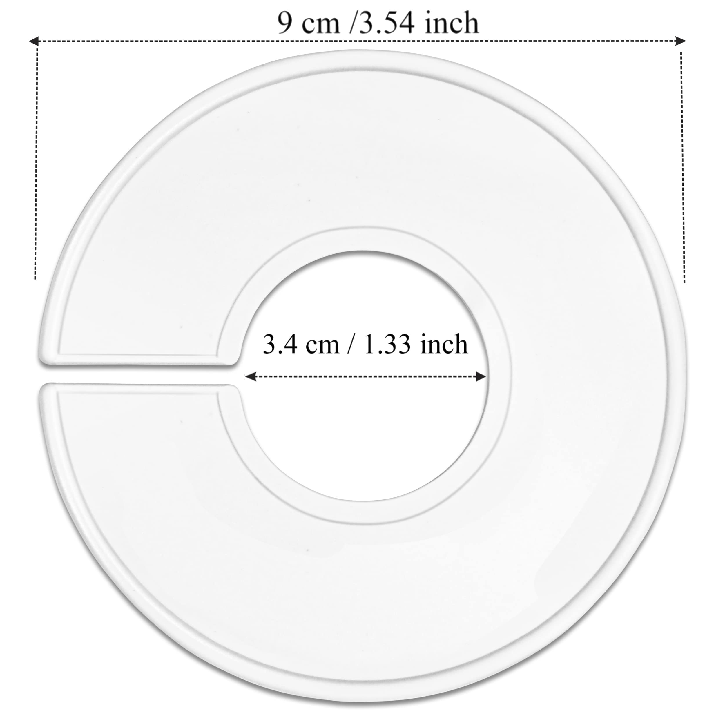 AMT 40 Pack Closet Dividers, Clothing Dividers, Round Clothes Size Dividers for Closets with Double Ended Marker Pen (Blank) (40 Pack - White)