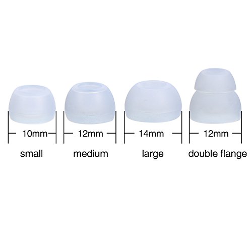 EBOOT Replacement Earbuds Silicone Eartips Earpads Compatibe with Skullcandy Earphones, Black and Clear, 8 Pairs