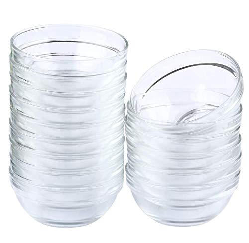 Maredash Mini Bowls 4 Inch Glass Bowls for Kitchen Prep, Dessert, Dips, and Candy Dishes, 6.6 oz Stackable Dishware safe,Set of 16 (combination)