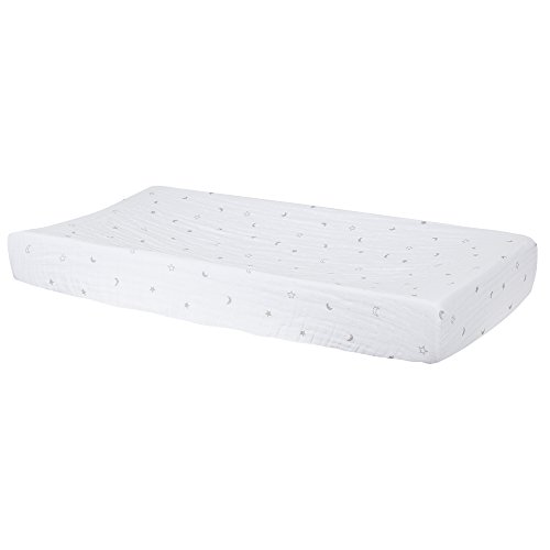 Bebe au Lait Classic Muslin Changing Pad Cover, 100% Cotton Muslin, One Size Fits Most - Luna