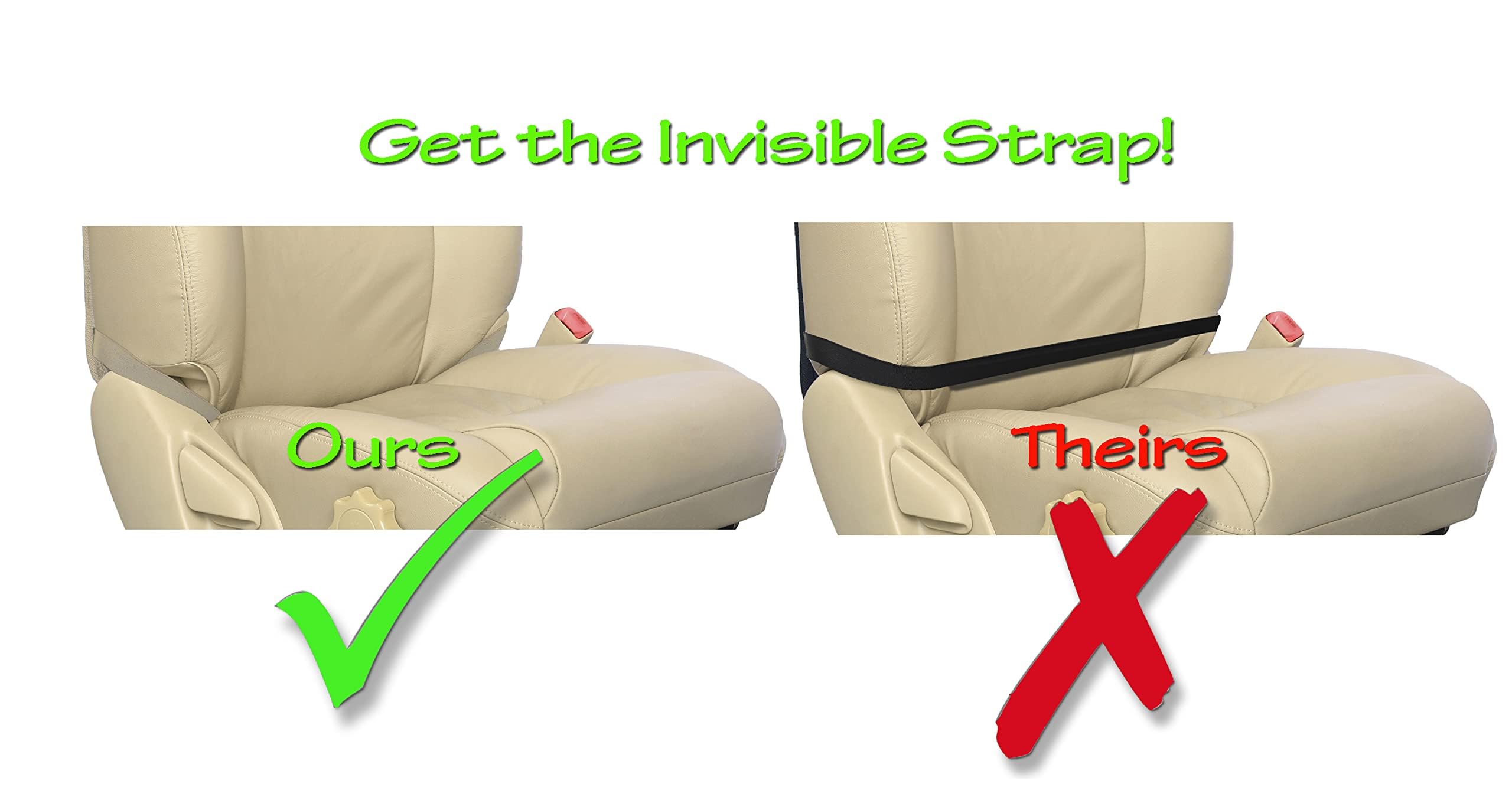 TIKE SMART Premium Kick Mats - Luxury Seat Back Protectors and Seat Covers with Invisible Strap - 2-Pack - Tan (Beige)