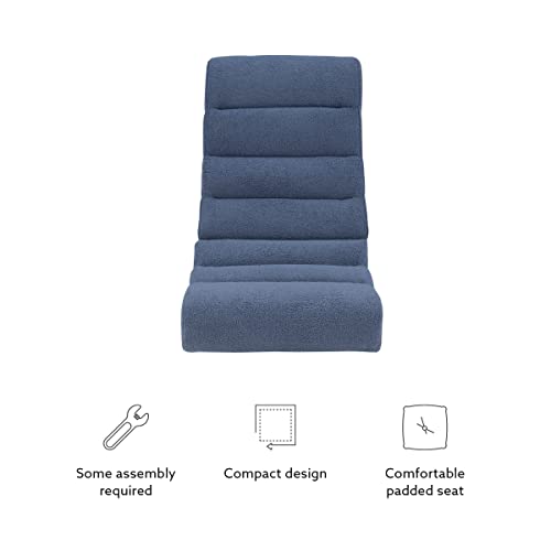 Linon Blue Sherpa Lars Gaming Rocking Chair, 8.25" Seat Height