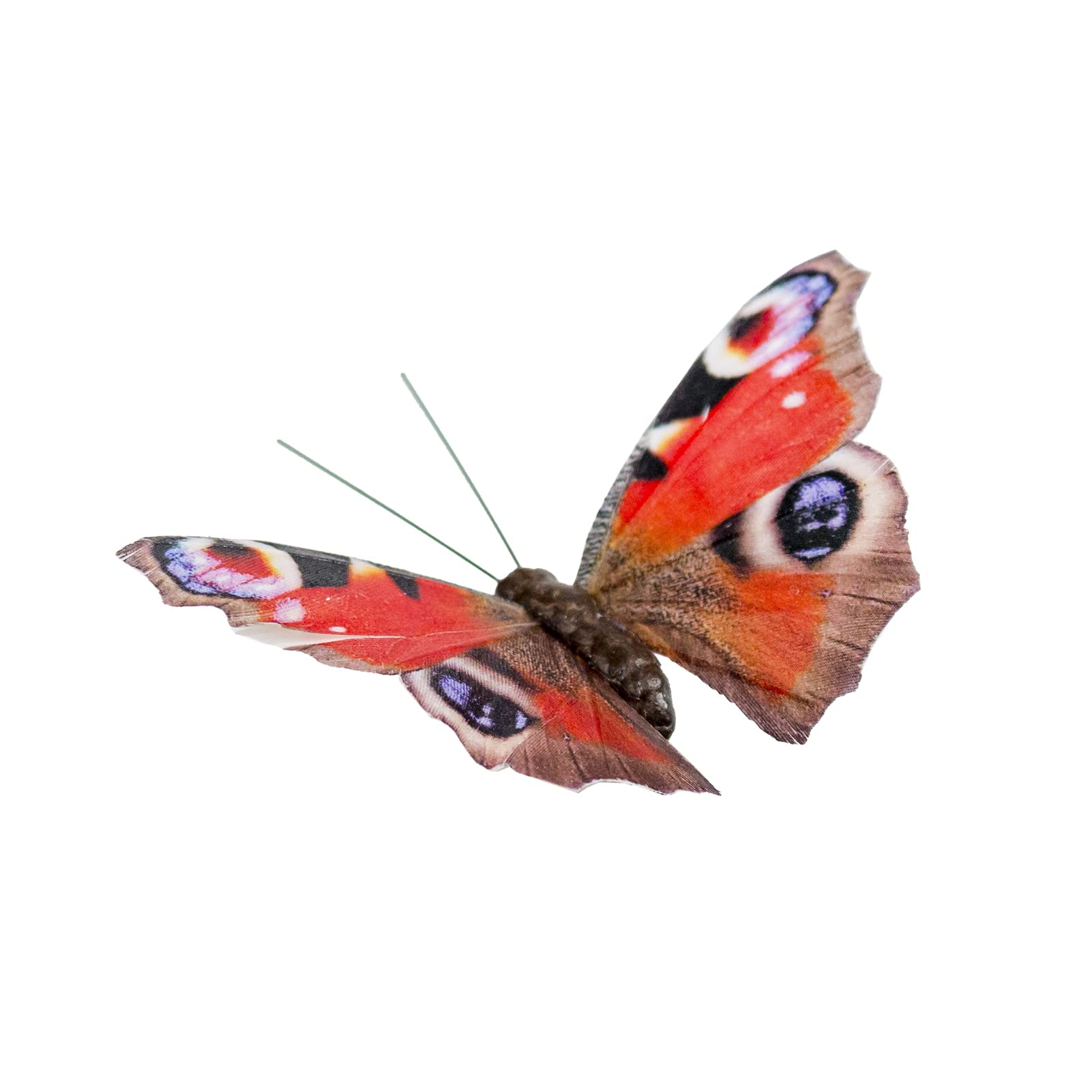 Berfutall-Inachis io Feather Fake Butterfly Decorations Set of 12 pcs with Clip Home and Party Decor Butterflies for Crafts…