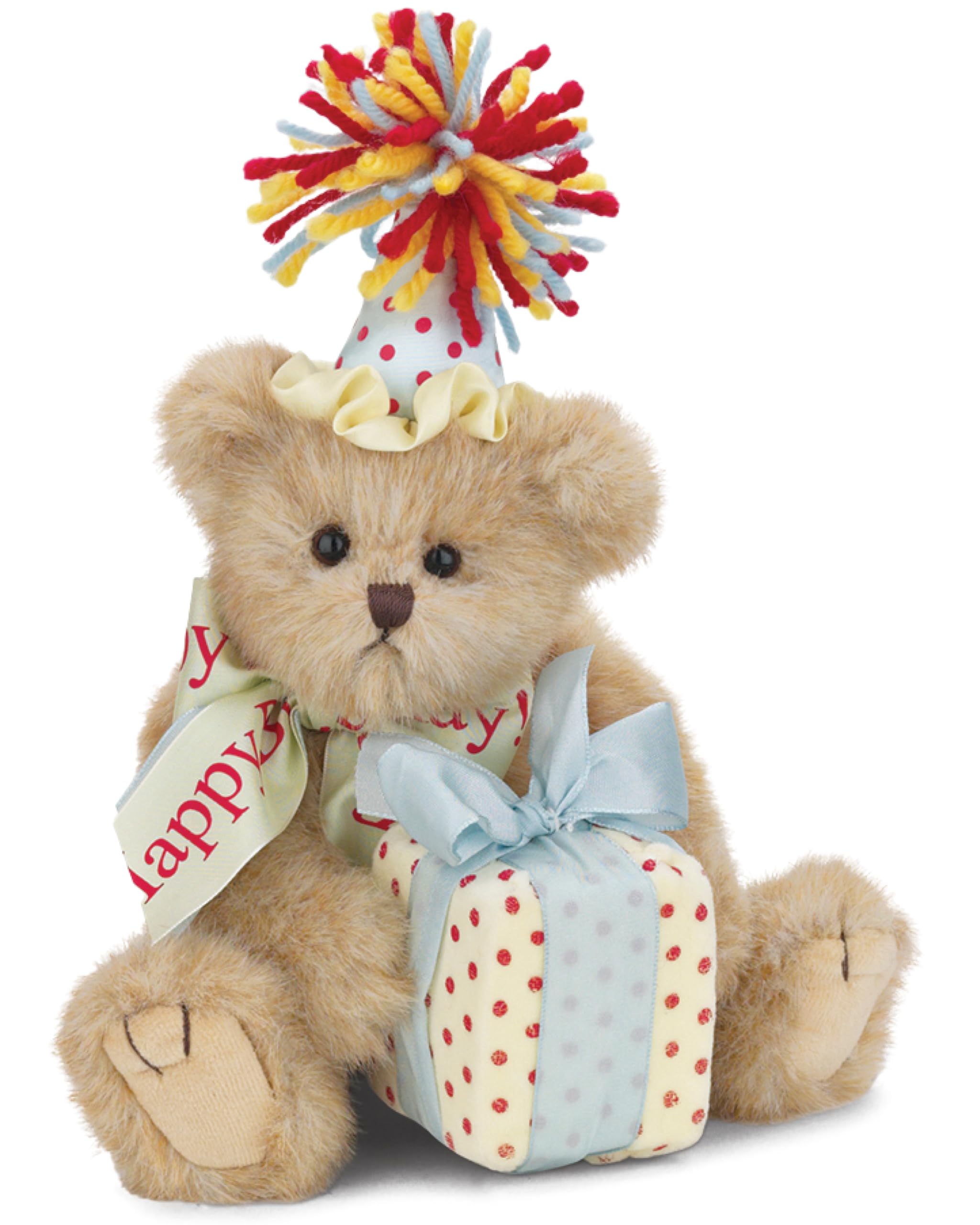 Bearington Happy Birthday Plush Suffed Animal Teddy Bear, 10"
