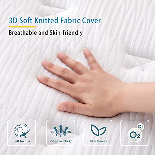 Askme King Mattress 10 Inch Hybrid Mattress Bed in a Box,Medium Firm Cooling Gel Memory Foam Mattress with Individually Wrapped Pocket Coils for Motion Isolation and Pressure Relief, CertiPUR-US
