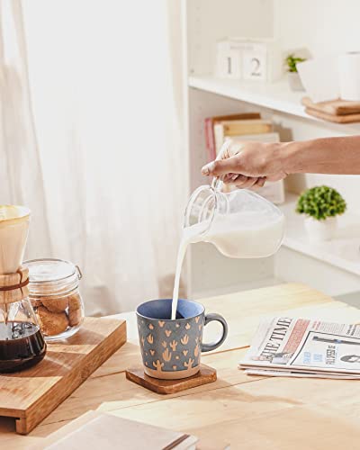 Buren Ceramics 14oz Coffee Mugs Set of 4, Perfect for Latte, Green Tea, Cappuccino and Beverages. Microwave and Dishwasher Safe Cups. Modern Theme Matte Finish, Makes a Great Gift