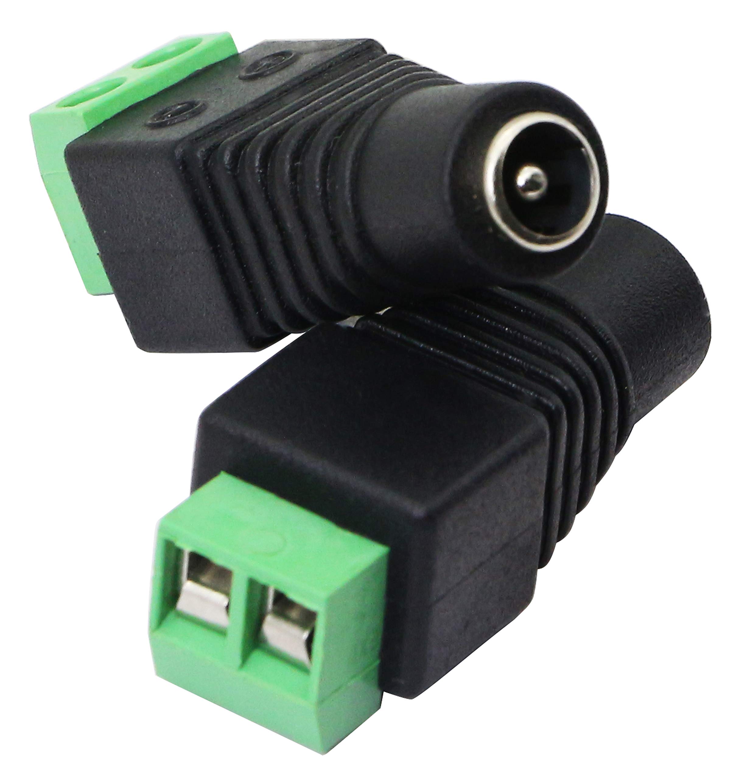 zdyCGTime DC 5.5 X 2.1mm Adapter 2.1 X5.5mm Female Barrel Power Jack to 2 Pin/Way Female Bolt Screw Type terminals Adapter Connector for CCTV Security Camera, LED Strip Light (20pack Female)