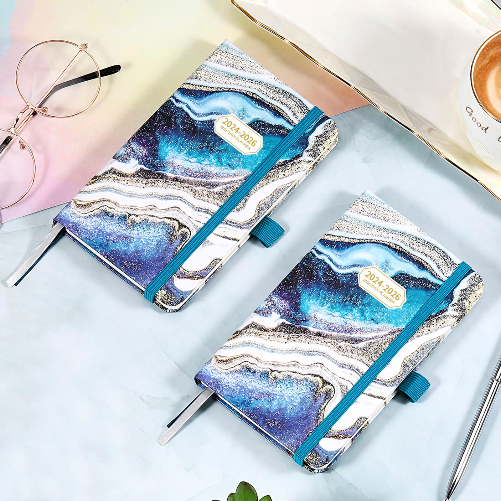 2024-2026 Pocket Planner - 3 Year Monthly Planner from January 2024 to December 2026, 6.3''×3.8'' Planner with Pen Holder