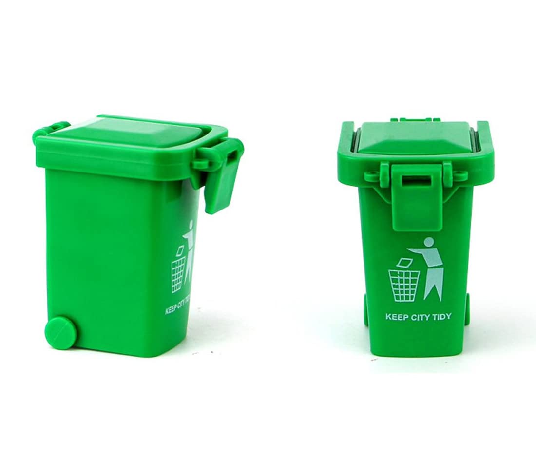 AITING Kids Push Toy Vehicles Garbage Truck's Trash Cans Toys Mini Curbside Vehicle Garbage Bin
