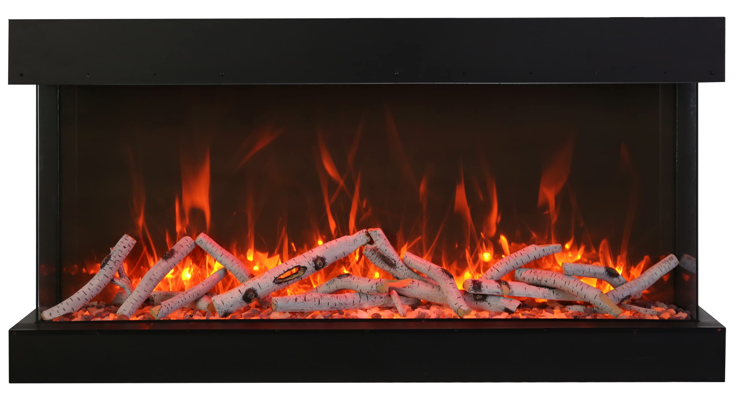 40-TRU-View-XL XT - 3 Sided Electric Fireplace 40 Inch, 3-Sided Glass Fireplace Heater w/Remote Control & 8H Timer, Thermostat, Black, Adjustable Brightness, Realistic Flame Effects