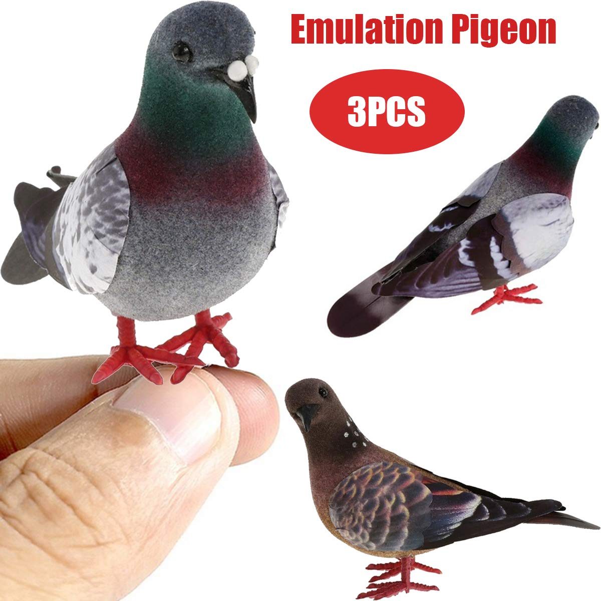 3pcs Simulation Foam Pigeon Model,Artificial Imitation Animal Fake Pigeon Home Garden Ornament Miniature Decoration