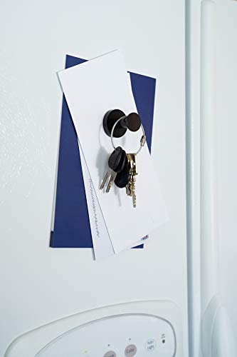 Mavoro Strong Magnetic Hooks for Hanging Coats and Bags. Set of 4 Black Magnet Hooks Heavy Duty Magnets, Neodymium 52 Rare Earth Magnets. Push Pin Style Magnet Hook for Refrigerator, Locker etc