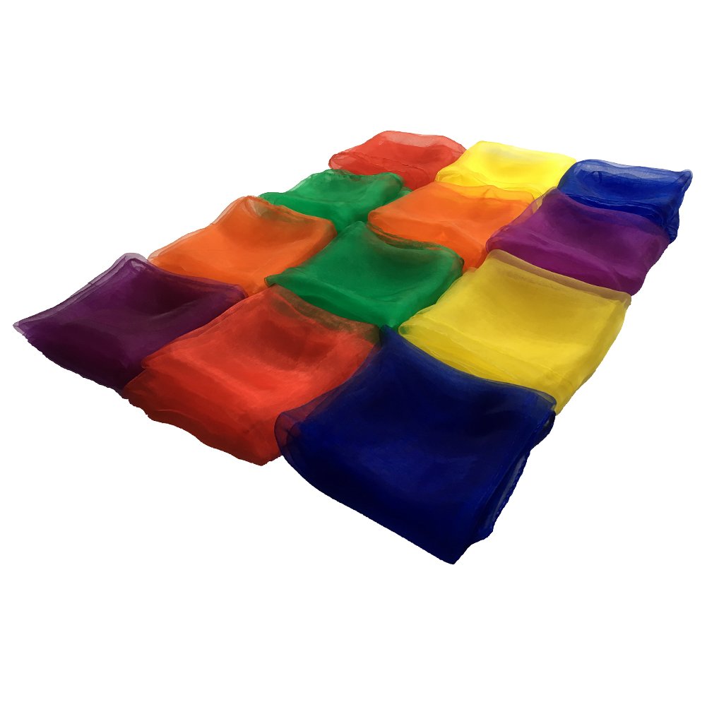 AIVIAI Dance Scarves Music Scarves for Children Movement and Juggling 12pcs