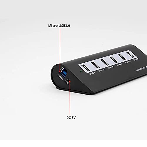 SHYPT 6 Port USB3.0 HUB One Point Six USB2.0/3.0 Docking Station Card Computer Notebook U Disk Multi-Port Splitter (Color : White)