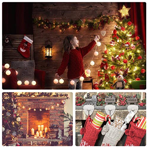 ASOFFI 37 Pack Triangular Self Adhesive Hooks, Waterproof and Oil Proof Seamless Utility Wall Hooks for Home Kitchen Bathroom Chistmas Wreath Light Hanger (37)