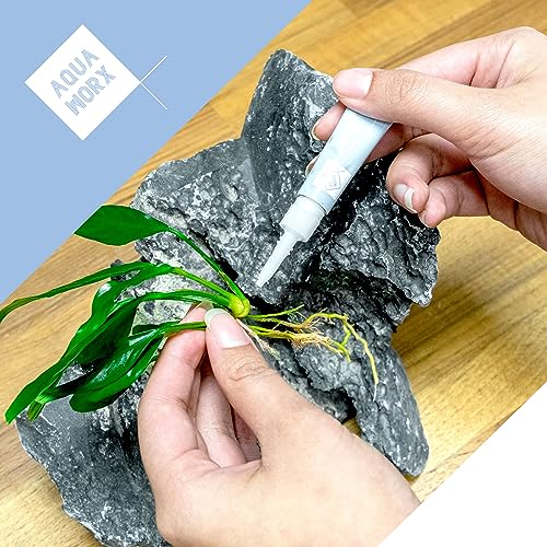 Aqua Worx Omni Aquarium Glue for Aquatic Plants,Coral, Rocks - Safe for Aquariums, Reef Tanks, Non-Toxic Quick Dry (3 Pack)