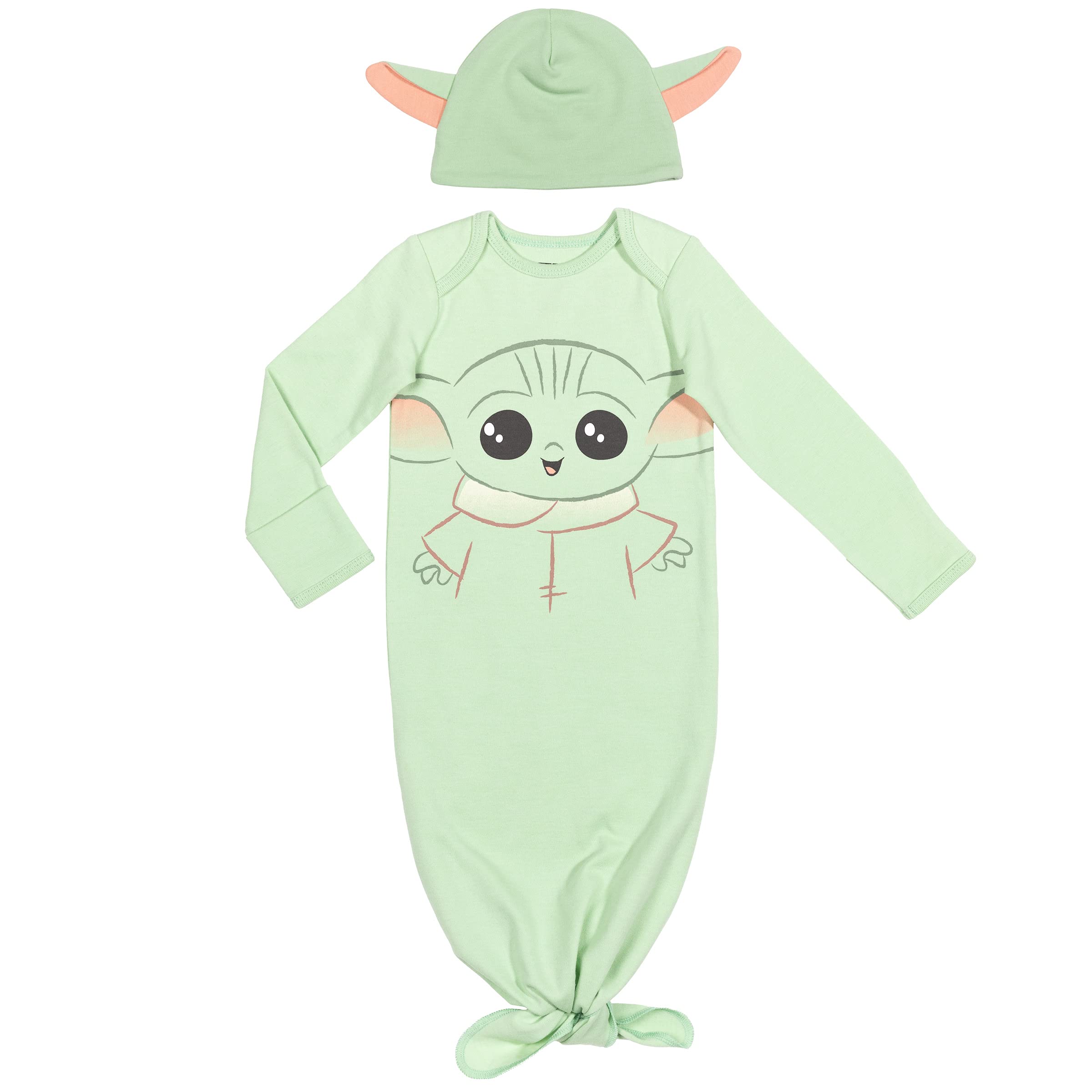 STAR WARS The Mandalorian The Child Newborn Baby Boys Cosplay Sleeper Gown and Hat 0-6 Months
