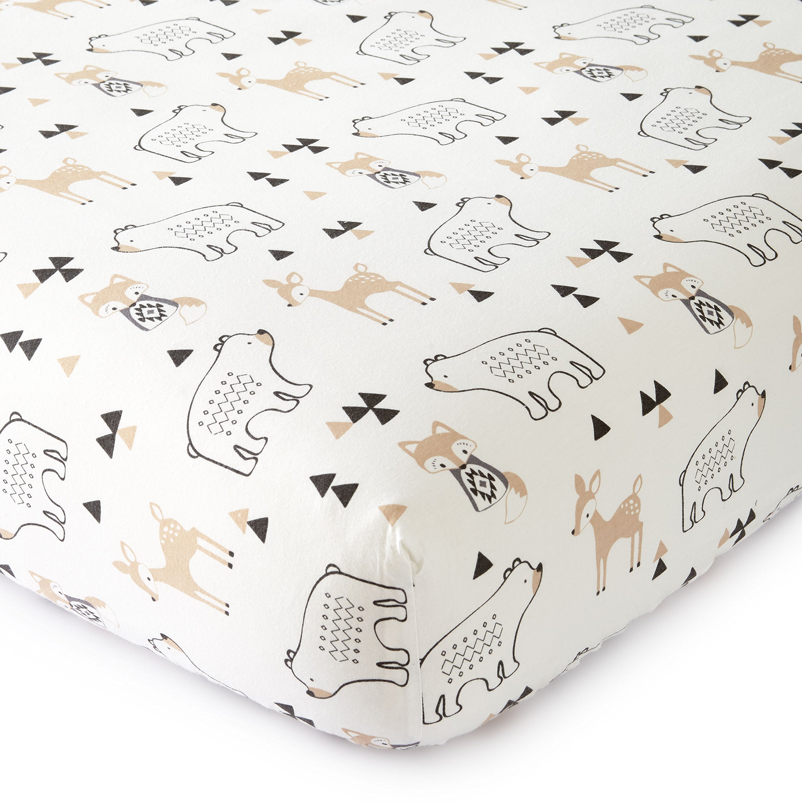 Levtex Baby Bailey Fitted Crib Sheet, Cotton - Set of 2,Taupe, Charcoal, White, Grey