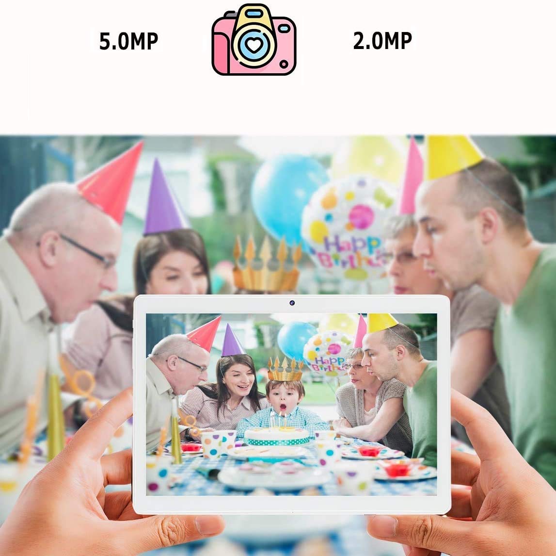 ZONKO 10 inch Tablet, Android 9.0 Pie, Octa-Core Processor, 5G Wi-Fi,10 inch Android Tablets, 32GB Storage, 1920x1200 IPS HD G+G Display, GPS,Metal Body,Silver
