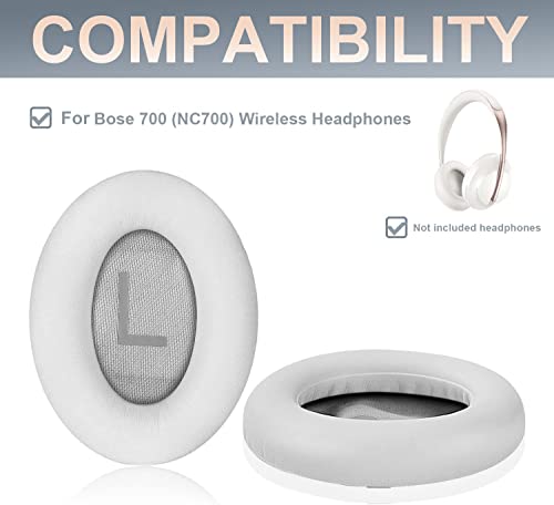 Noise Cancelling 700 Earpads Replacement Ear Pads Protein PU Leather Ear Cushion Compatible with Bose NC700 Bose Noise Cancelling 700 Bluetooth Headphones (White