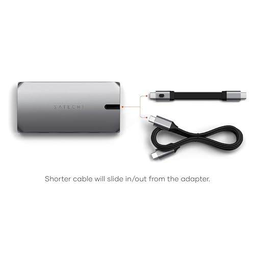 Satechi USB C Hub Multiport Adapter, USB C Docking Station 9 in 1, 4K HDMI, 100W USB C PD Charging, USB C Data, 2 USB-A, GbE, Micro/SD Card Readers, VGA, for MacBook, Windows - Space Gray