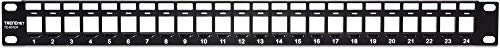 TRENDnet 24-Port Blank Keystone 1U Patch Panel, 1U 19" Metal Rackmount Housing, Recommended with TC-K25C6 & TC-K50C6 Cat6 Keystone Jacks (Sold Separately), Black, TC-KP24