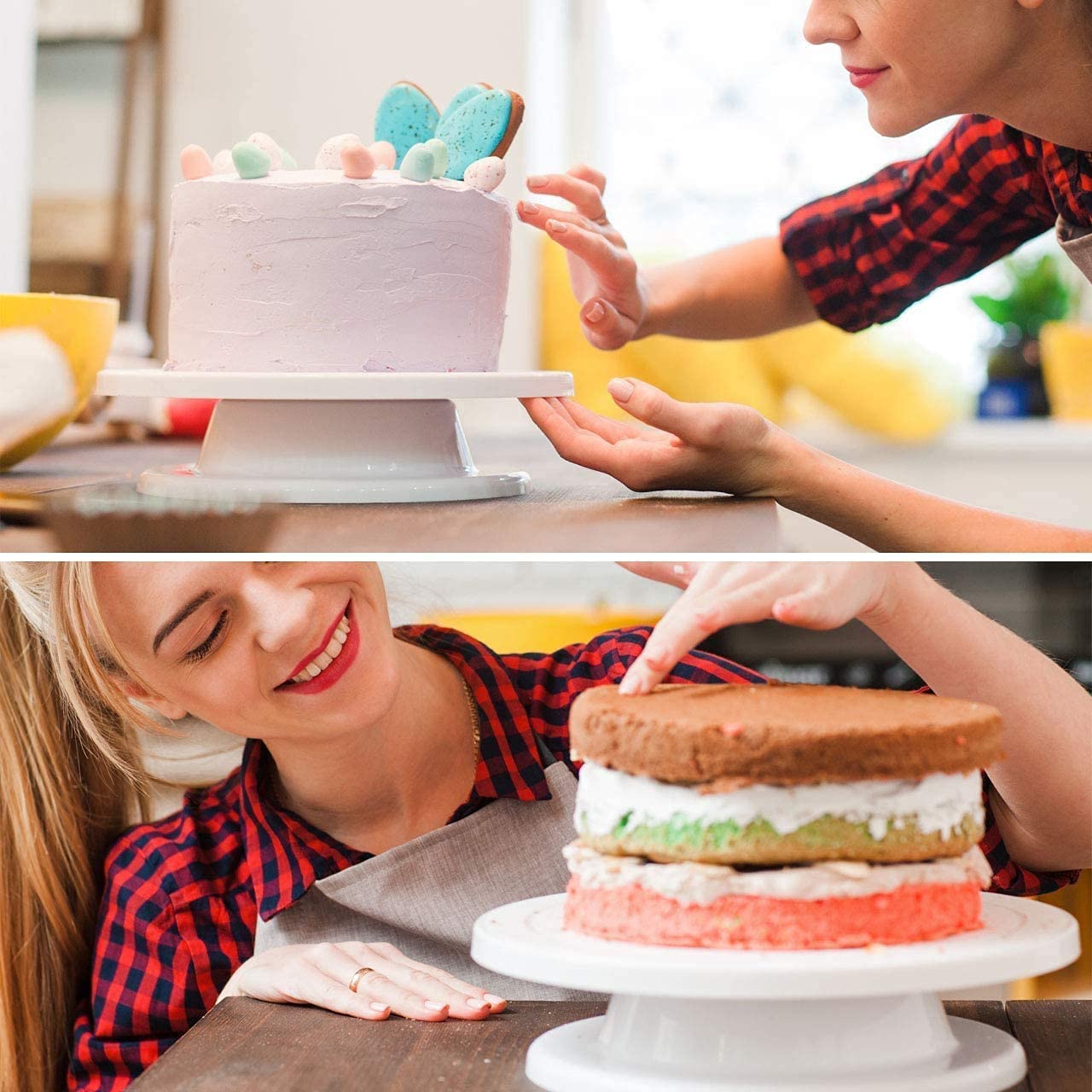 6 Pcs Cake Stand Set, Cake Decorating Supplies, 11 Inch Rotating Cake Turntable for Decorating, Cake Spinner, Cake Decorating Tools, Cake Decorating Kit, Gift Set Baking Supplies
