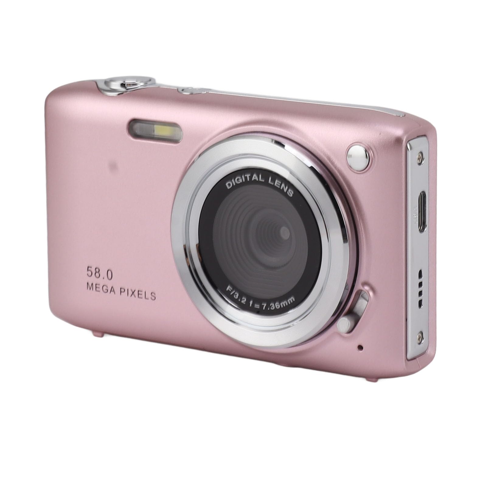 4K Digital Camera, Slim and Lightweight 58MP Autofocus Automatic Beauty Mode Teens Small Camera 2.88 Inch IPS Screen 16X Zoom for Travel (Pink)
