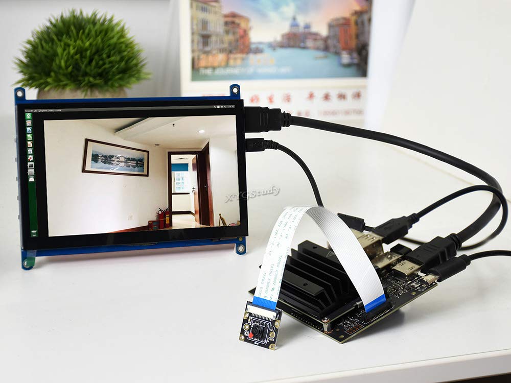 Jetson Nano 2GB Developer Accessories Kit for Small Powerful Computer AI Development Board with 7 inch IPS Touch HDMI Screen LCD Display Micro Card 64GB USB WiFi 8MP Camera Module @XYGStudy (AcceC)