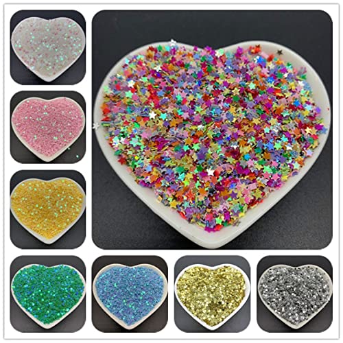 ECYC 10g Glitter Star Sequins, Metallic Foil Stars Sequin Stars Confetti for DIY Crafts Wedding Party Decoration,12