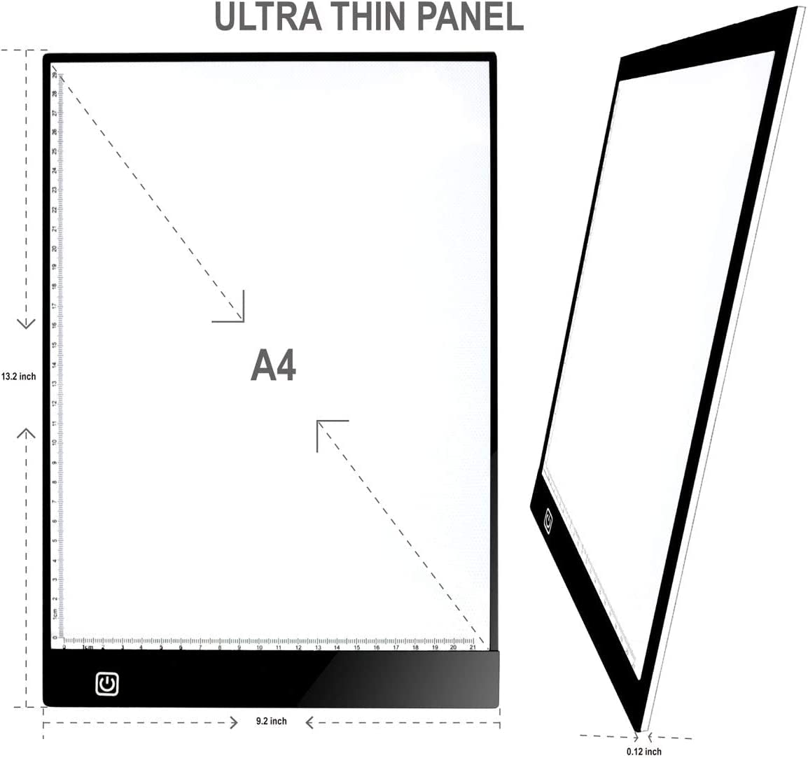 Smart Star Portable A4 Ultra-Thin LED Light Box Tracer USB Power Cable Dimmable Brightness LED Artcraft Tracing Light Box Light Pad for Artists Drawing Sketching Animation Stencilling X-rayViewing