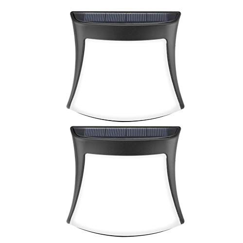 BESPORTBLE 2PCS Solar Powered Stair Light Water Resistant LED Warm Light Step Fence Lamp Landscape Decorative Lamps for Home Garden Patio Yard