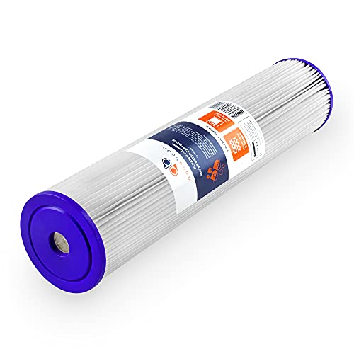 Aquaboon 5 Micron 20" x 4.5" Pleated Sediment Water Filter Replacement Cartridge | Whole House Sediment Filtration | Compatible with ECP5-BB, AP810-2, HDC3001, CP5-BB, ECP1-20BB, 8-Pack
