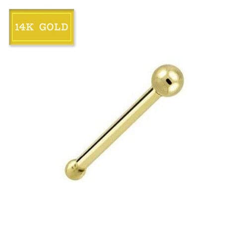 20G Real 14K Karat Solid Yellow Gold 1.5mm Ball Nose Bone Stud Ring Screw Tragus Style 88888-1887