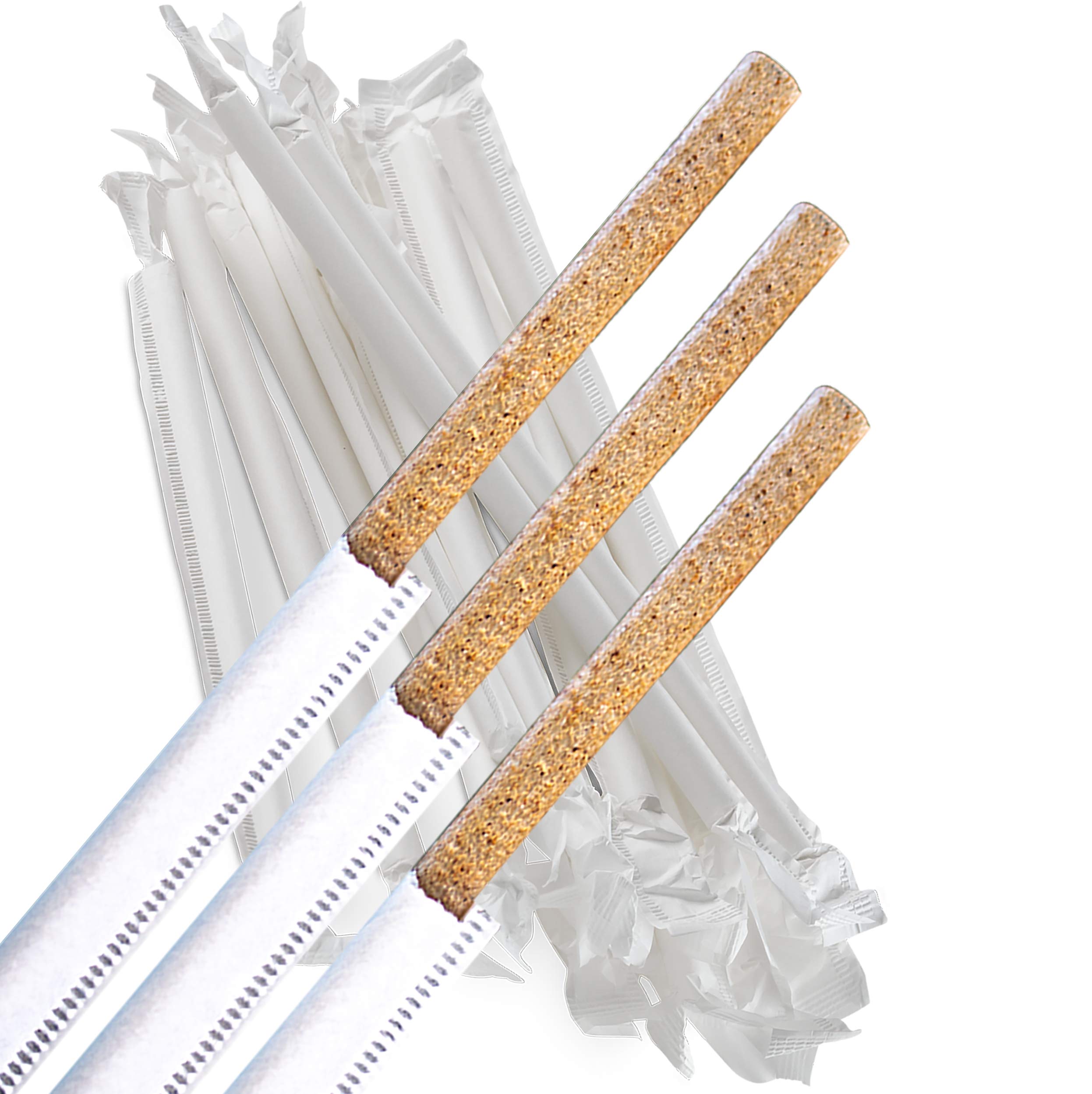 AGAVE FIBER STRAWS - 100ct Individually Wrapped Biodegradable 8.2" Straws by Ecoware. Plant Based, Eco-friendly, 100% Recyclable, Alternative to Paper & Plastic Straws