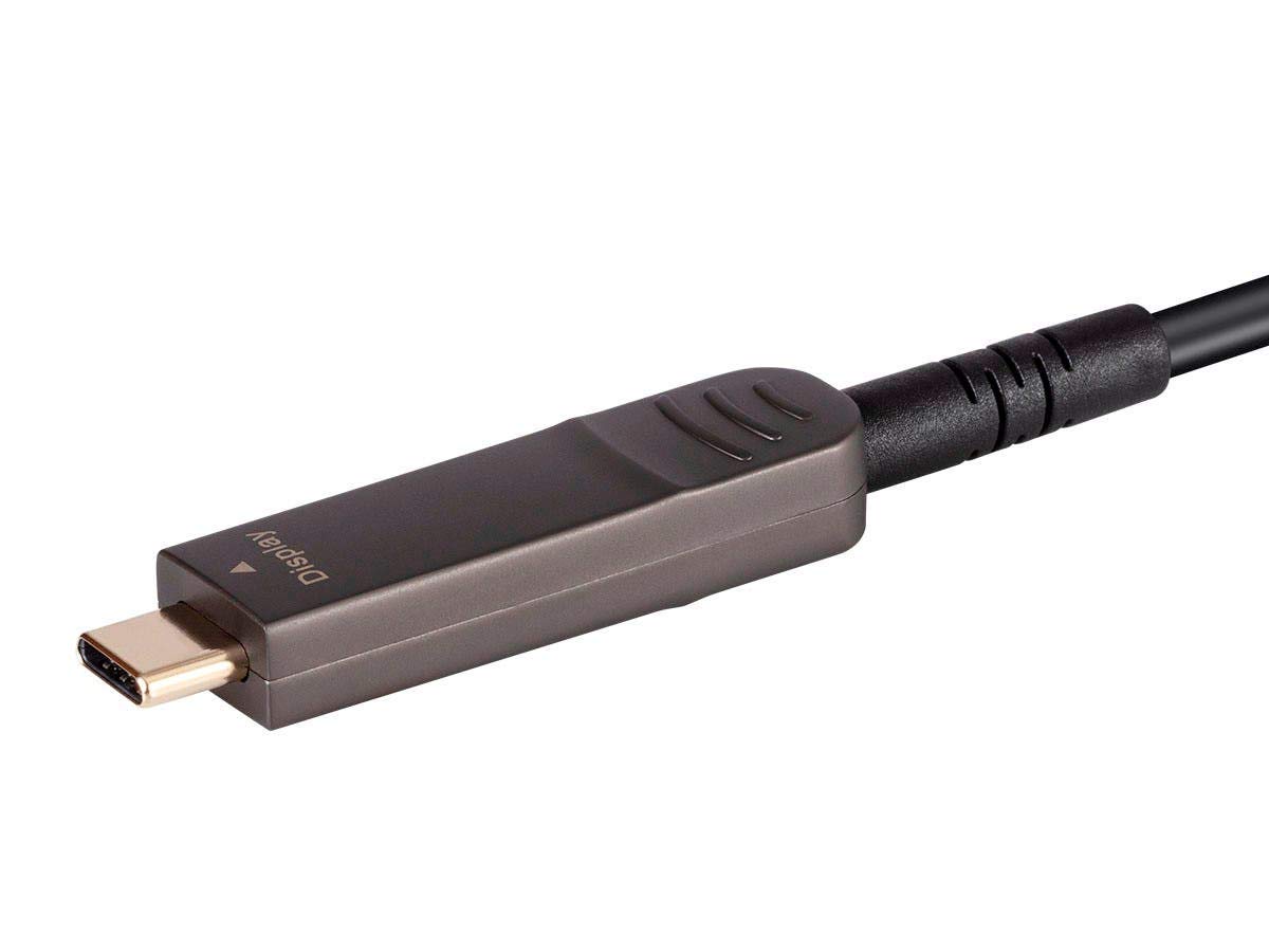 Monoprice USB 3.1 Type-C to Type-C Video-Only Cable - 4K@60Hz, Fiber Optic, AOC, 75 Feet, Black - SlimRun AV Series