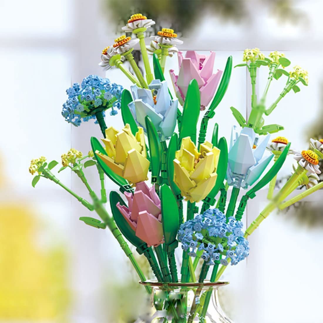 Auspcers Sunflower Bouquet Building Kits Set, Flowers Botanical Collection Building Block DIY Toy, 837PCS Artifitial Flower Bouquet Building Set, Botanical Collection for Home Decoration Wedding