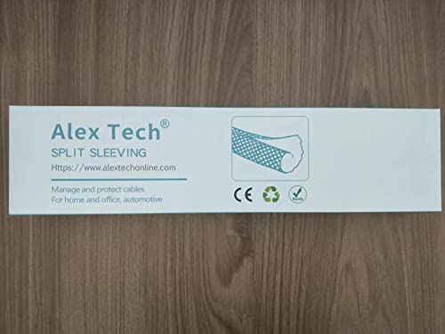 Alex Tech 25ft - 1/2 inch Cord Protector Wire Loom Tubing Cable Sleeve Split Sleeving for USB Audio Video Power Cord β Protect Cat from Chewing - Black