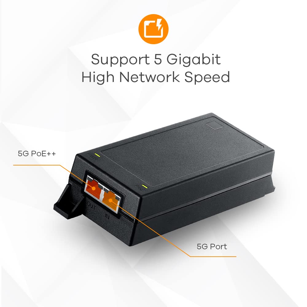Zyxel Single Port Powerinjector | 1-2.5-5G MultiGig 802.3bt PoE++ Injector | Simple Plug and Play | IEEE 802.3af/at/bt Compatible Wireless LAN APs, IP Video Cameras or IP Phones up tp 6+W [POE12-60W]